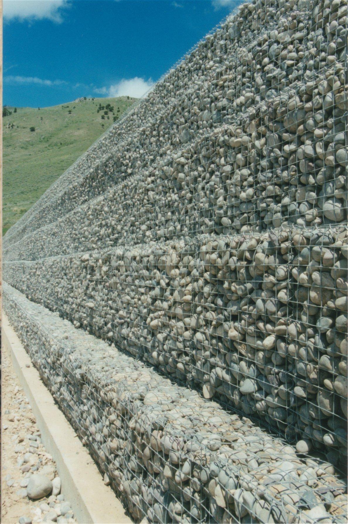 Gabion-Faced M.S.E. Gallery | Hilfiker Retaining Walls